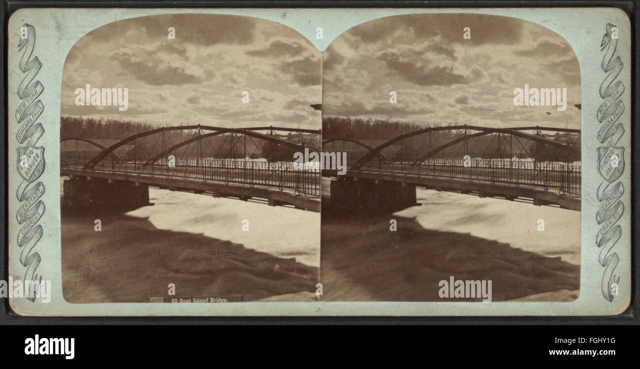 A stereoscopic image of Goat Island Bridge, showcasing its design and ...