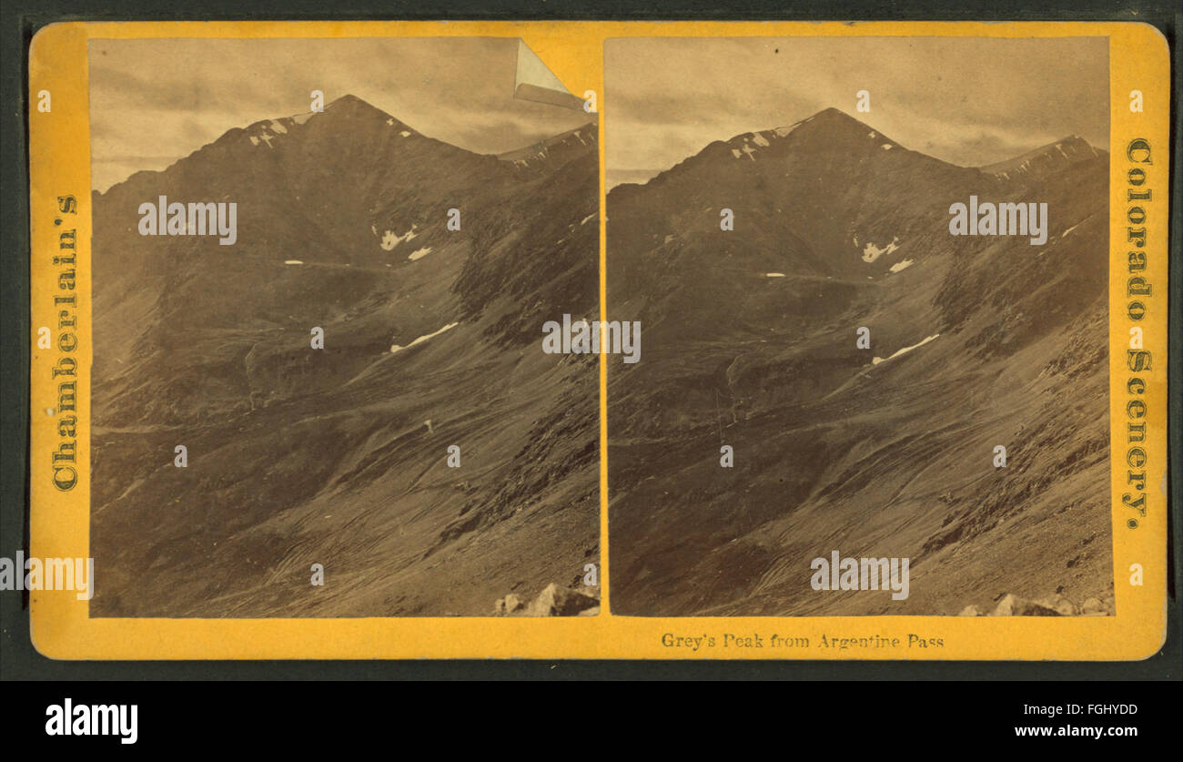 A scenic view of Grey's Peak as seen from Argentine Pass, captured by ...