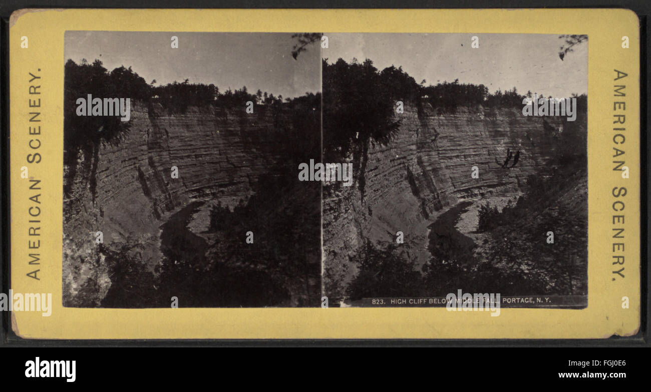 A photograph capturing High Cliff below Middle Fall in Portage, New ...