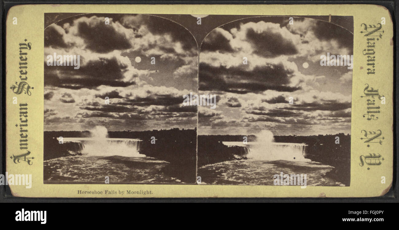 A stunning photograph of Horseshoe Falls illuminated by moonlight ...