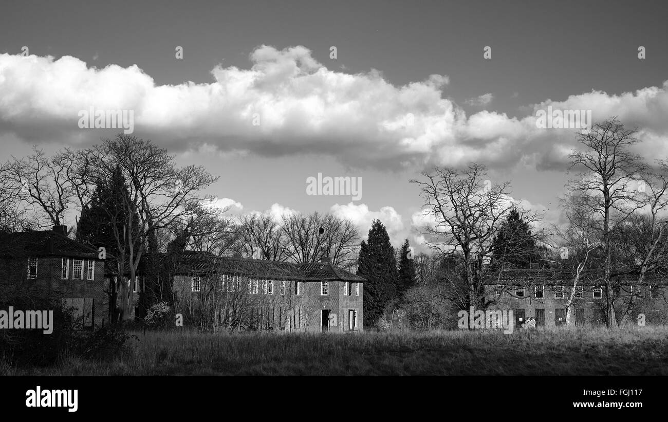 Abandoned buildings. Harperbury Hospital, Harper Lane, Shenley. UK ...