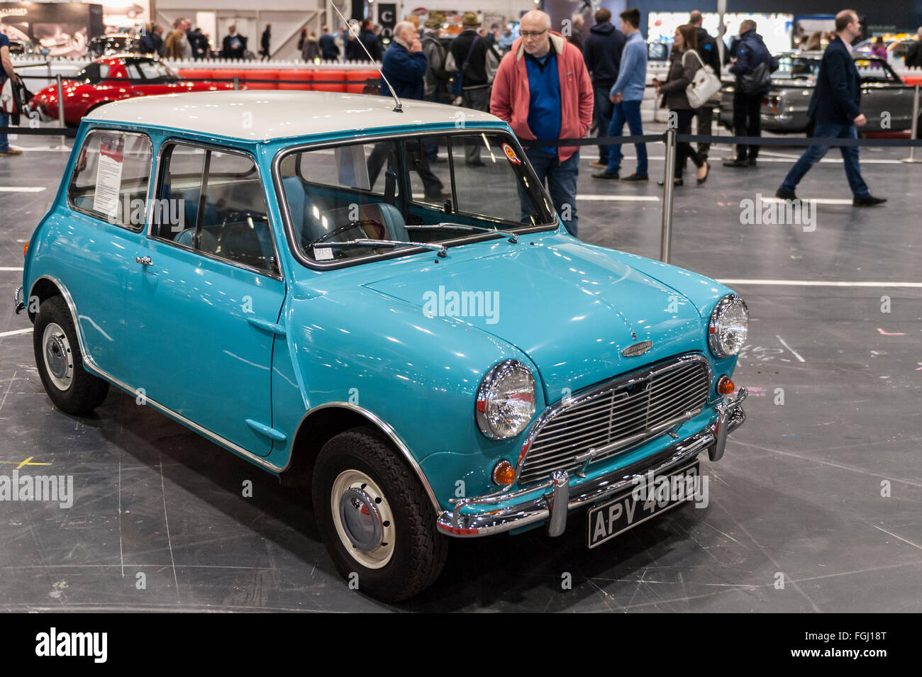 London, UK. 19 February 2016. A Mini Cooper S on display as visitors ...