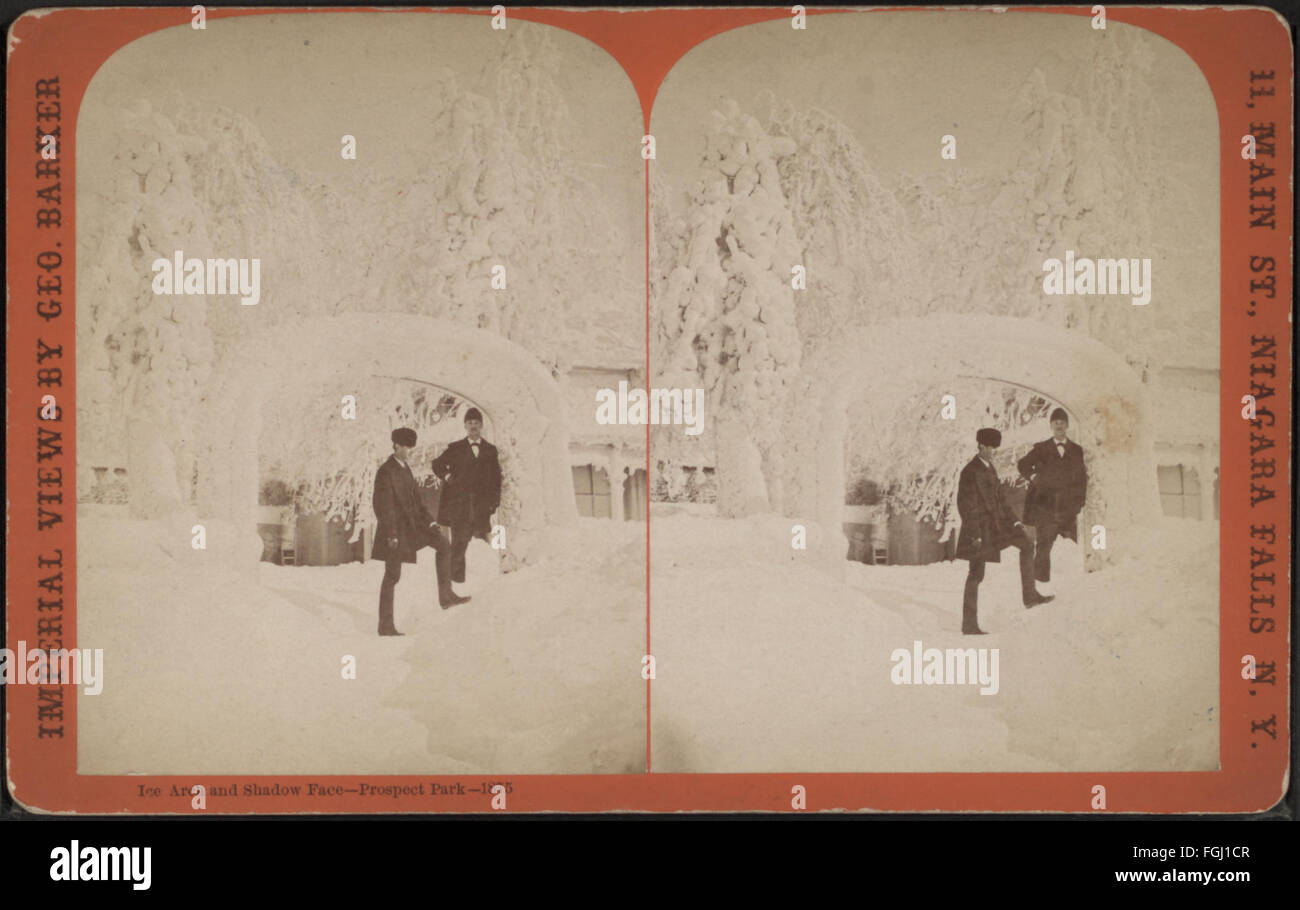 This image by George Barker shows an ice arch and shadow face in ...