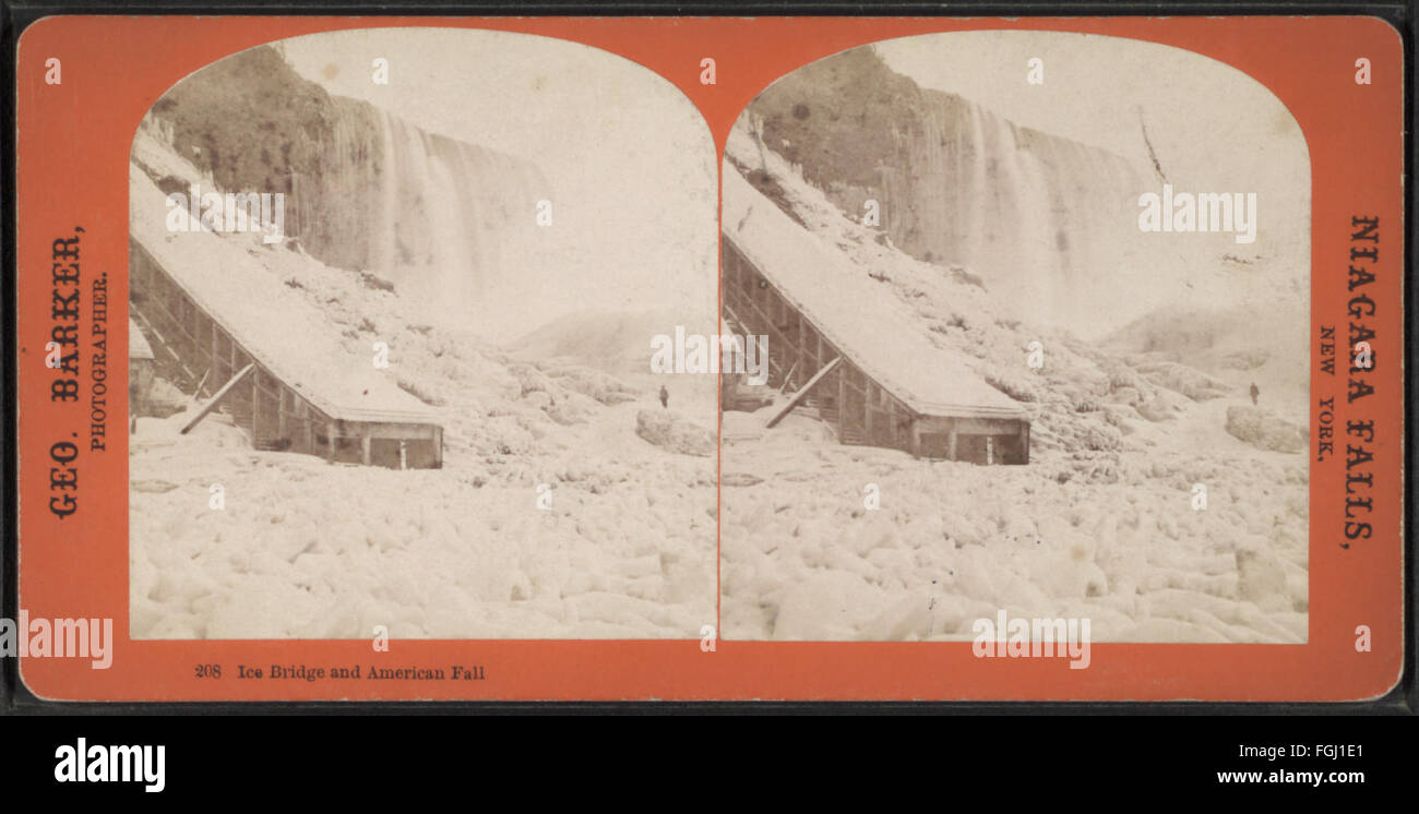 A photograph by George Barker showing the Ice Bridge and the American ...