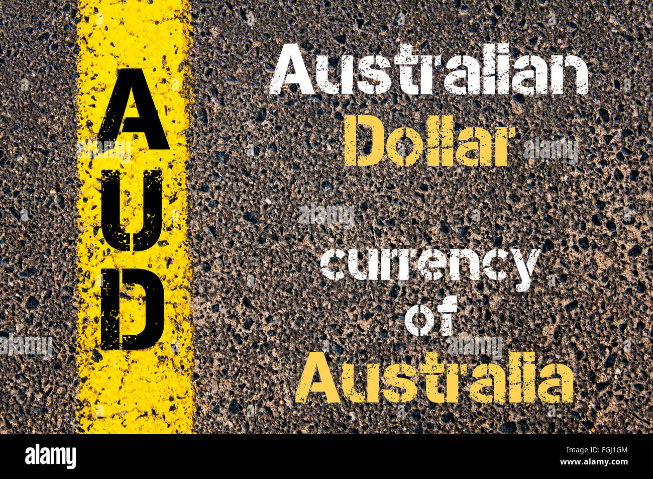 Concept image of Acronym AUD - Australian Dollar, currency of Australia ...