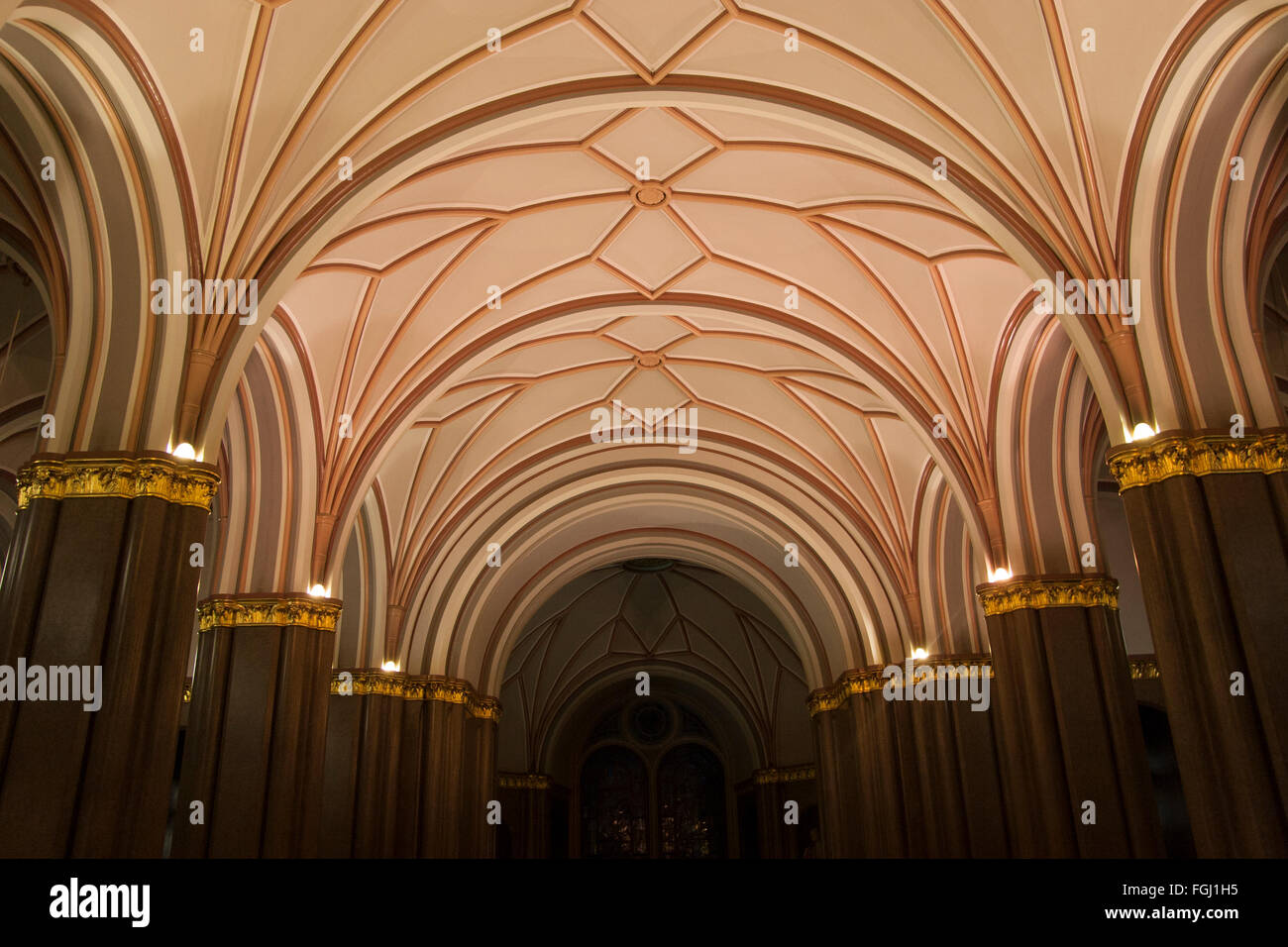 Ceiling inside "Rotes Rathaus" Berlin Germany Stock Photo - Alamy