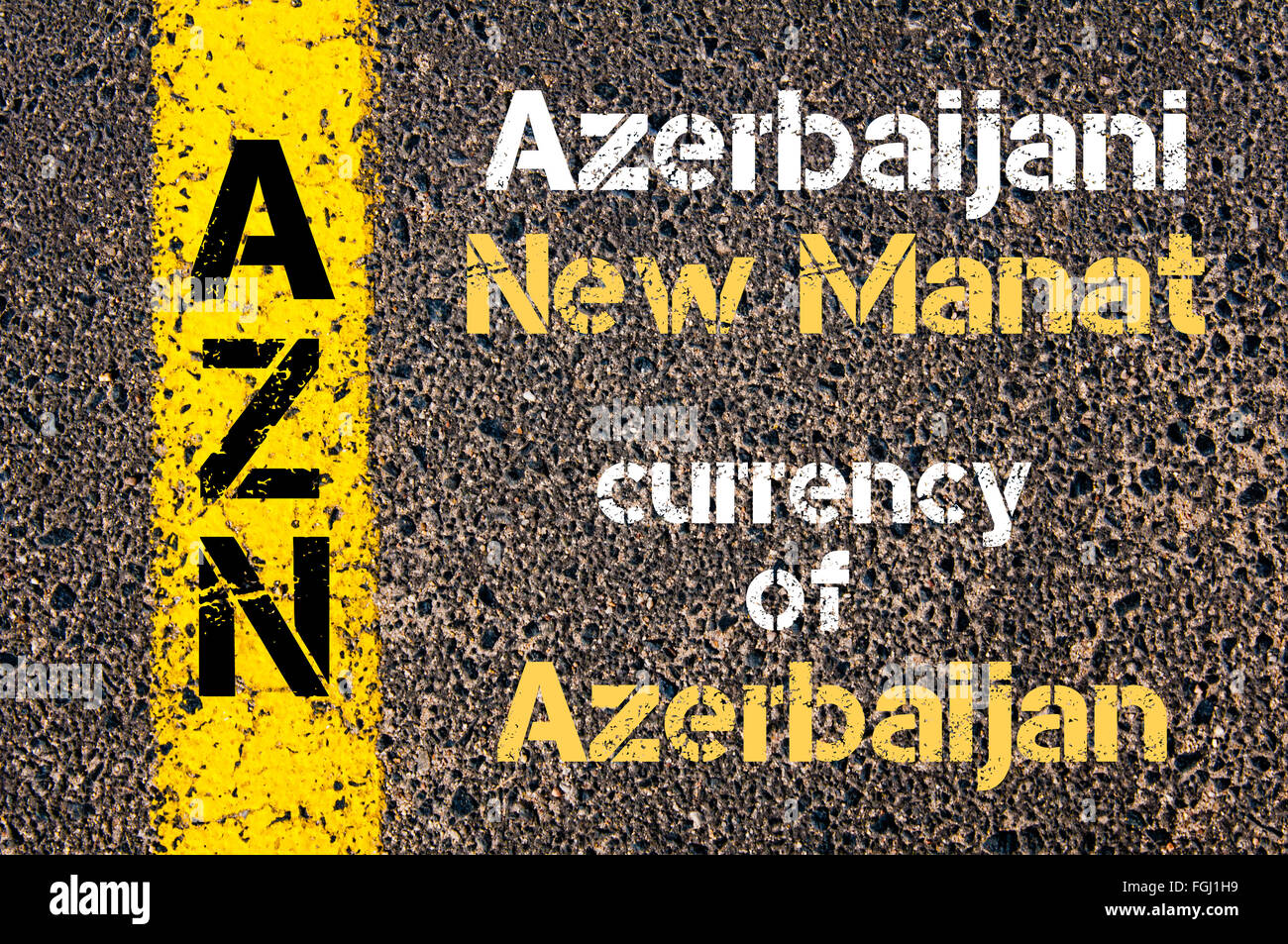 Concept image of Acronym AZN - Azerbaijani New Manat, currency of ...