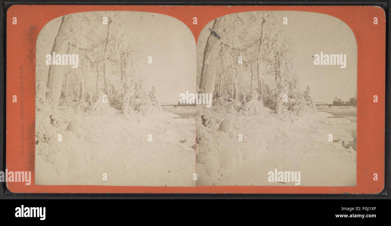 This photograph shows an icy winter scene at Point View, capturing the ...