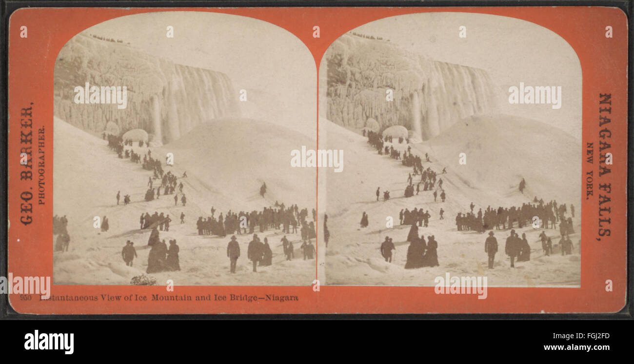A photograph by George Barker capturing the Ice Mountain and Ice Bridge ...
