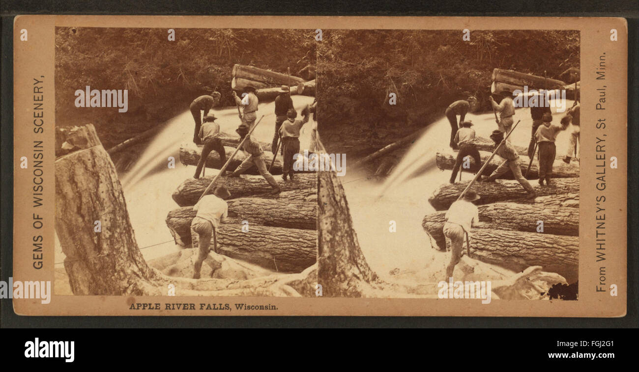 A photograph of the Apple River Falls in Wisconsin, showcasing the ...