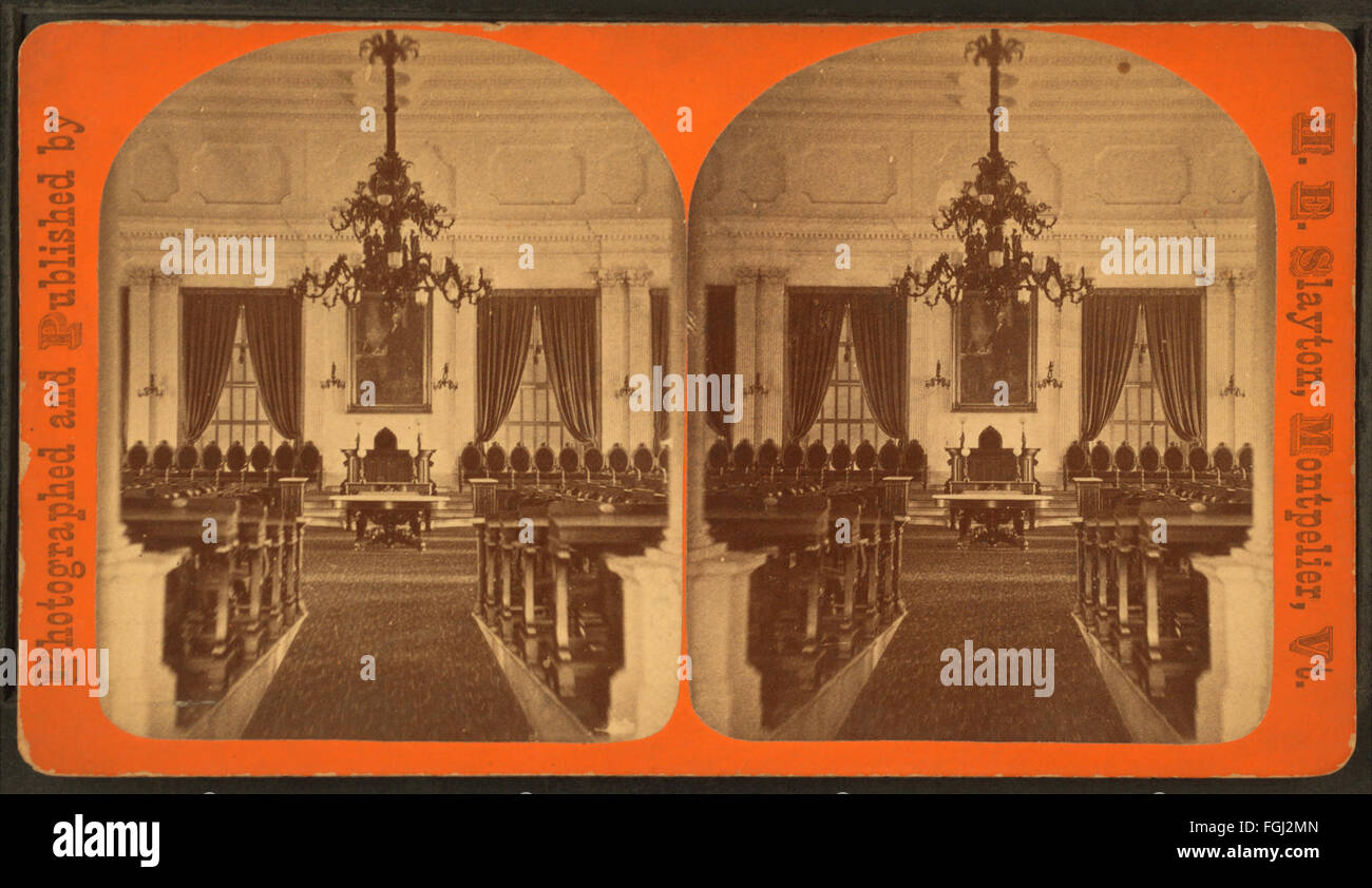 Interior photograph of the Representatives Hall in the Vermont State ...