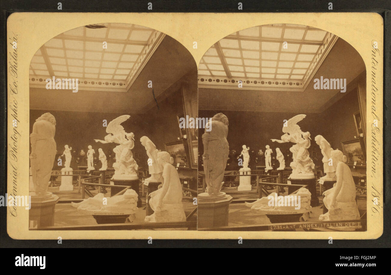 Photograph from the 1876 International Exhibition, showing the grand ...