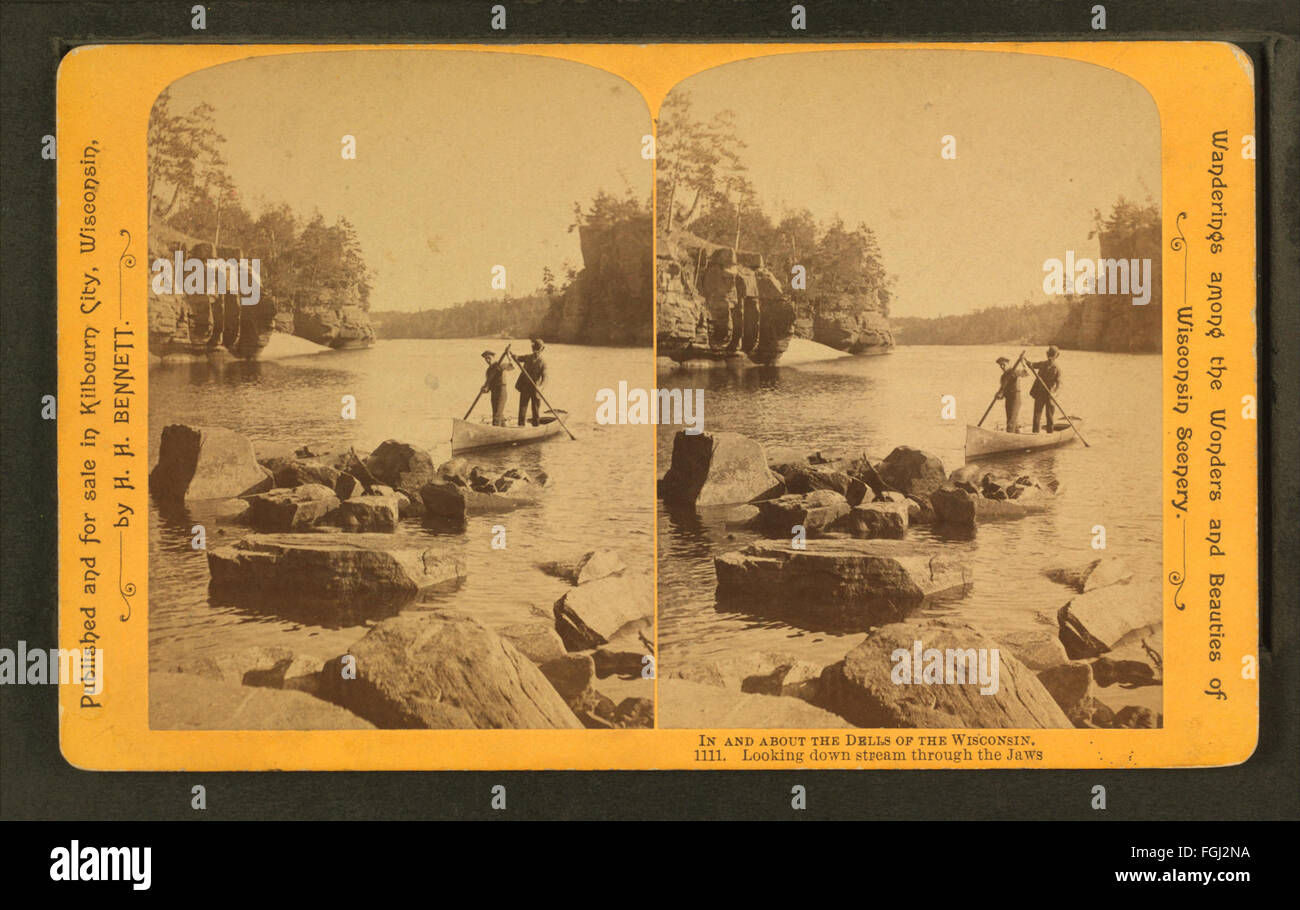 Photograph of the Dells of Wisconsin, capturing the natural rock ...