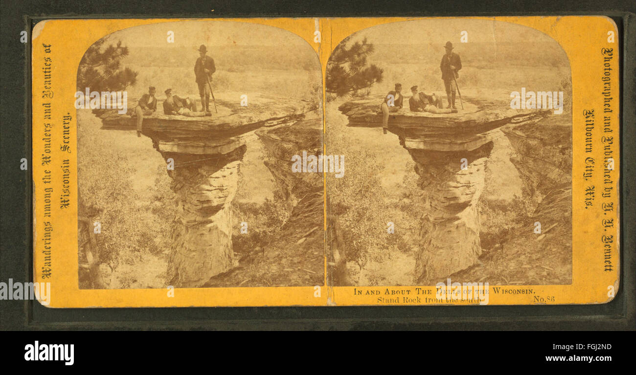 Photograph of Stand Rock from the South in the Dells of Wisconsin ...