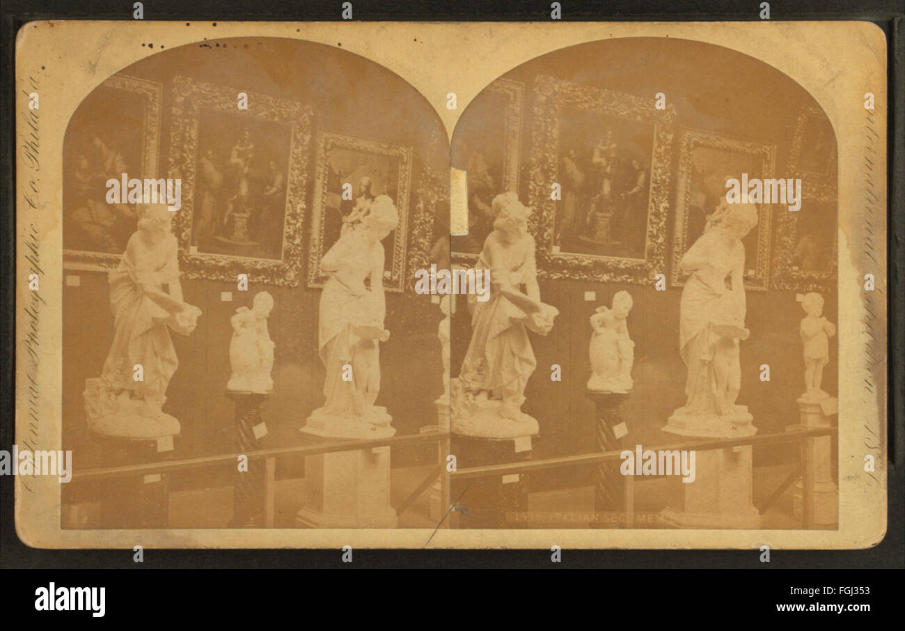 A stereoscopic view of the Italian section in the Memorial Hall Annex ...