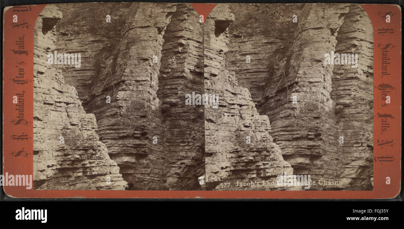 This photograph by Seneca Ray Stoddard shows Jacob's Ladder at Au Sable ...