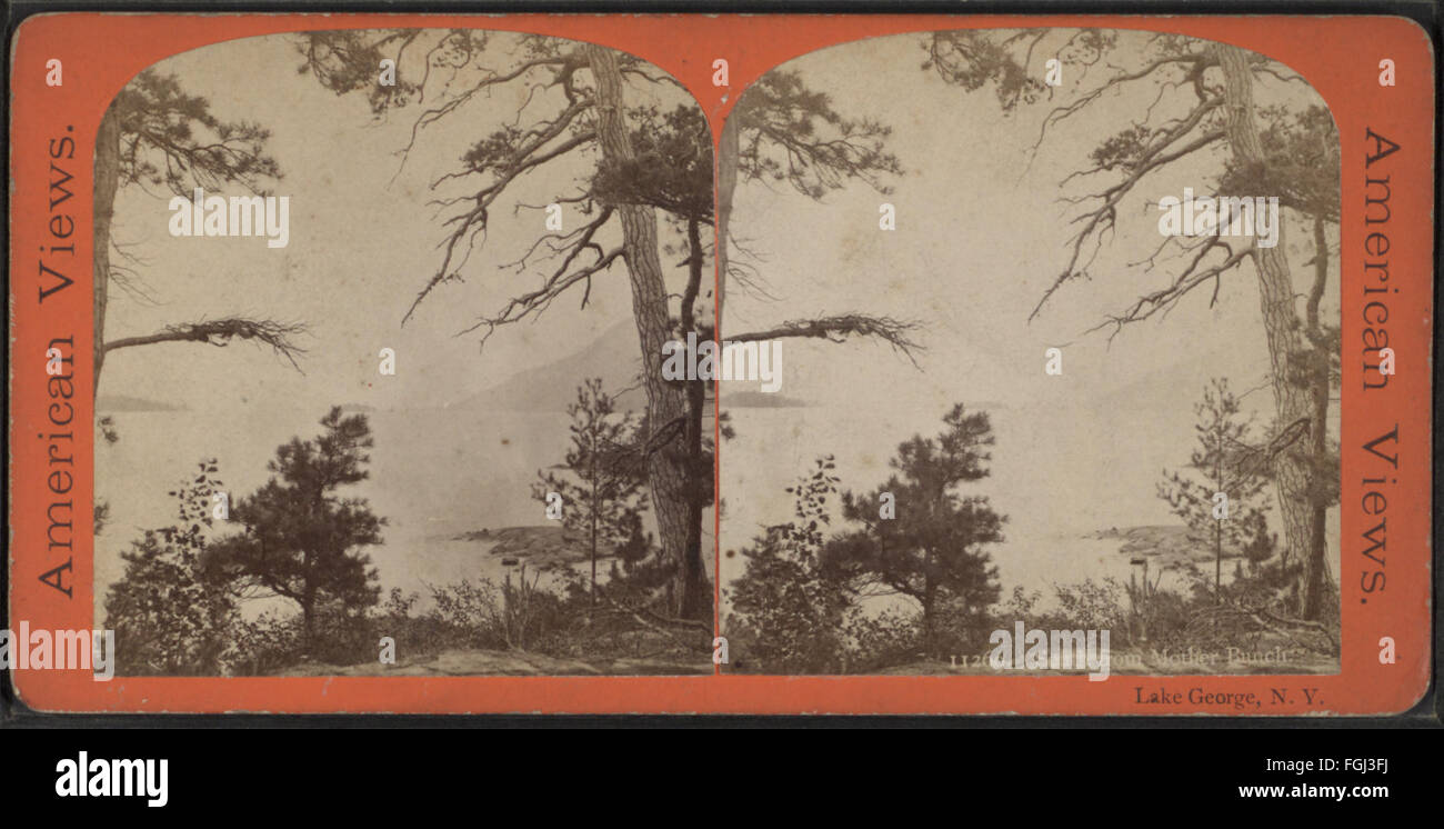 A stereoscopic view of Lake George, New York, capturing its scenic ...