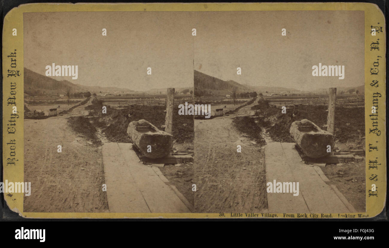 A photograph of Little Valley Village, taken from Rock City Road, with ...