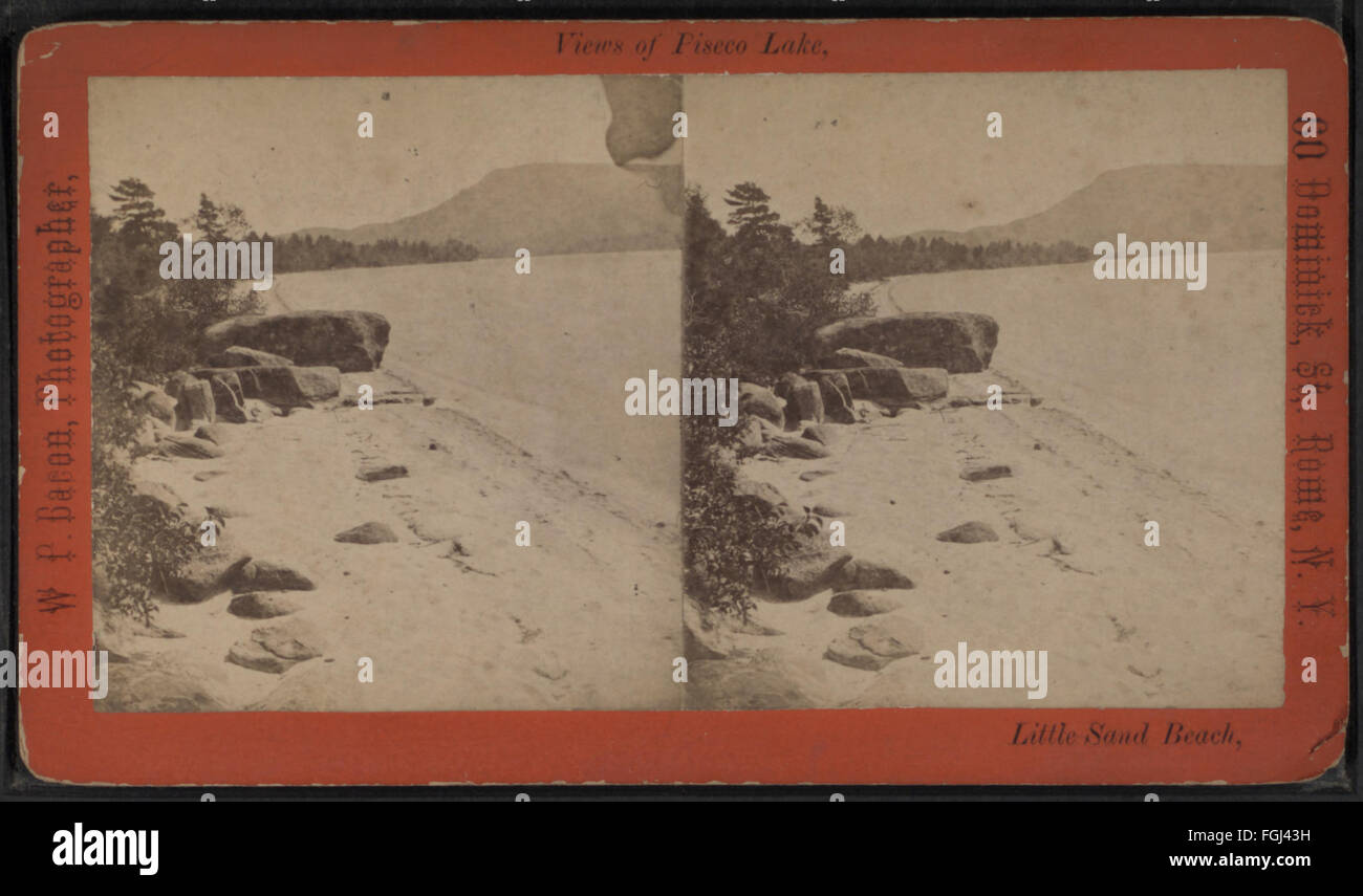 A photograph by W.P. Bacon depicting Little Sand Beach, capturing the ...