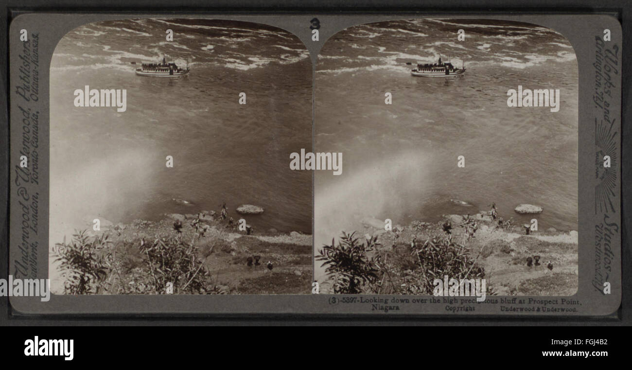 A photograph from Prospect Point, Niagara, showing the view down over ...