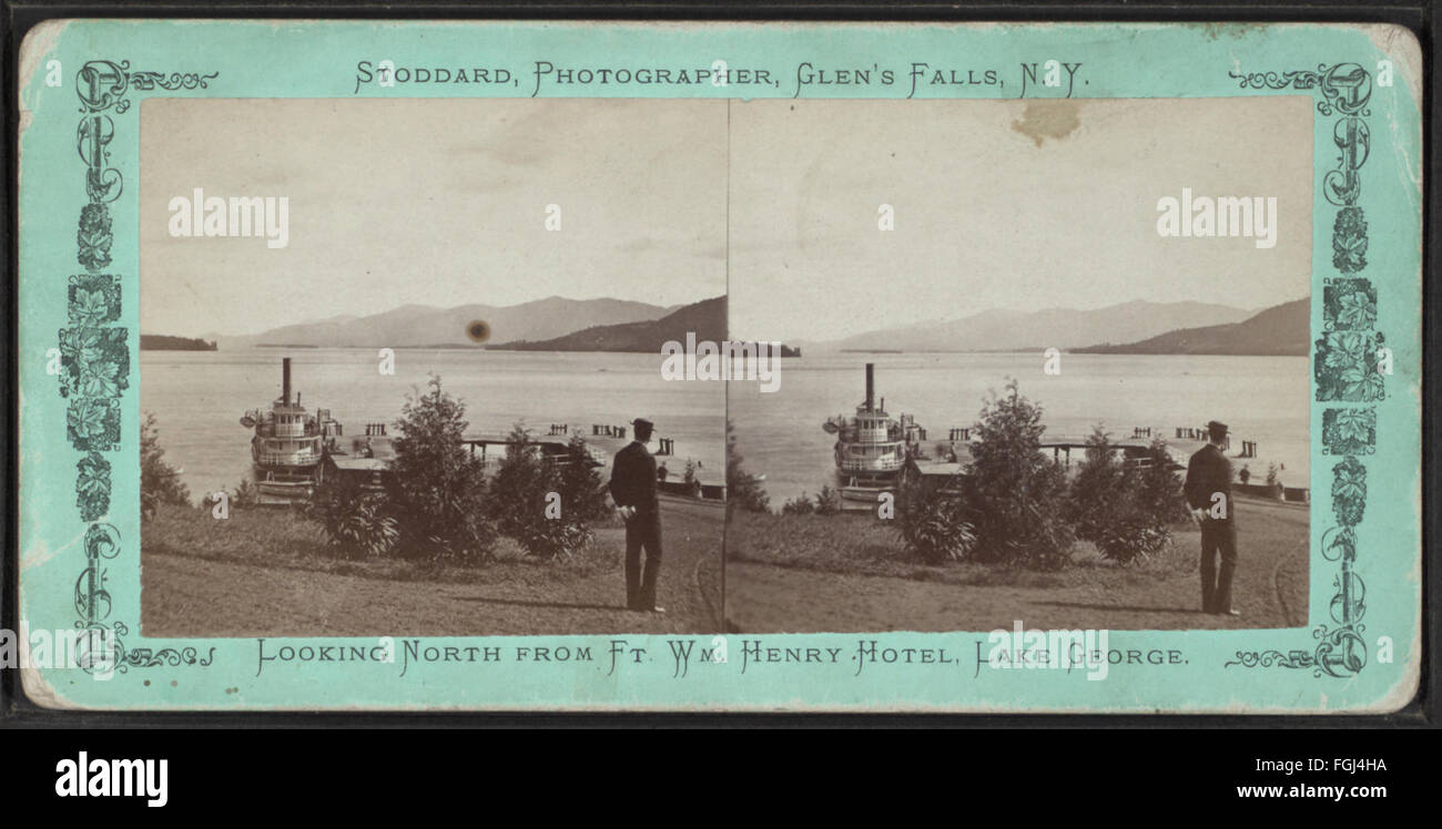 A photograph by Seneca Ray Stoddard showing the view northward from the ...