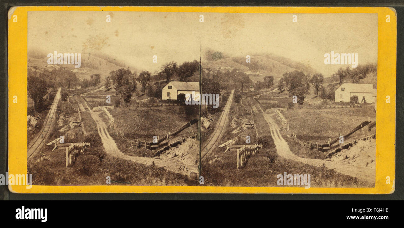 A photograph looking north from Ox Bow Cliff in Waterford, Vermont ...