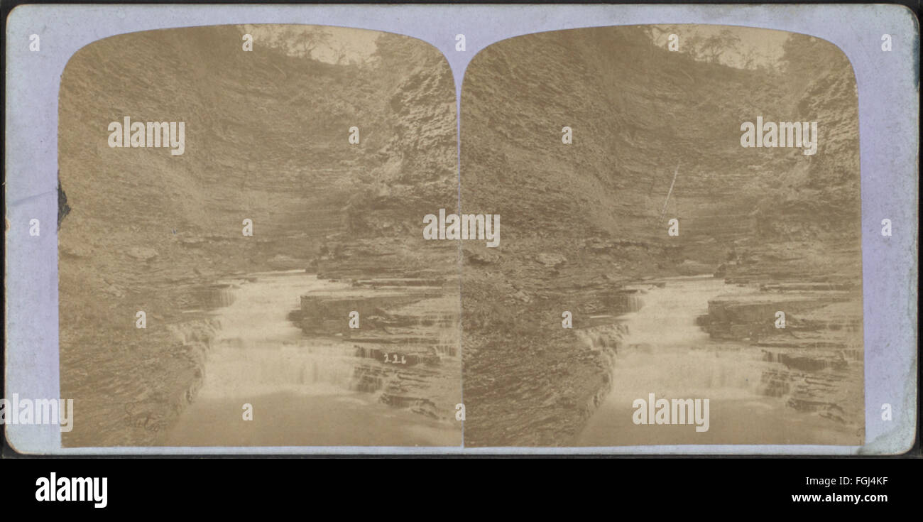 This photograph by George F. Gates shows a view from below Summit Falls ...