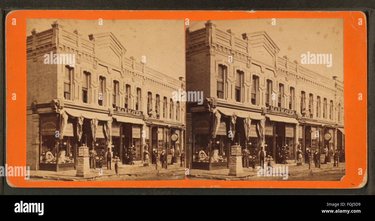 A photograph from the Robert N. Dennis collection depicting Main Street ...