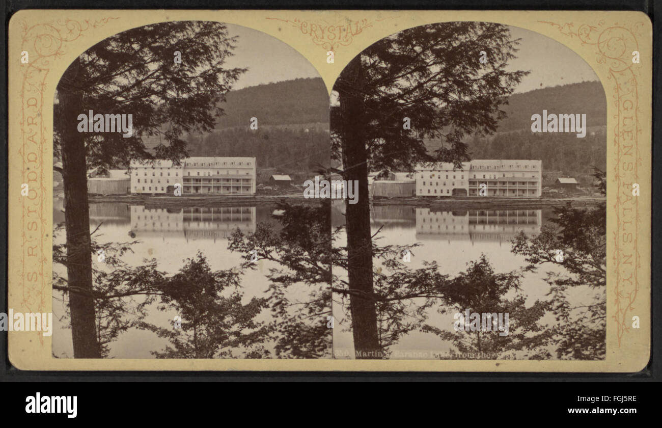 A photograph by Seneca Ray Stoddard showing Martin's at Saranac Lake ...