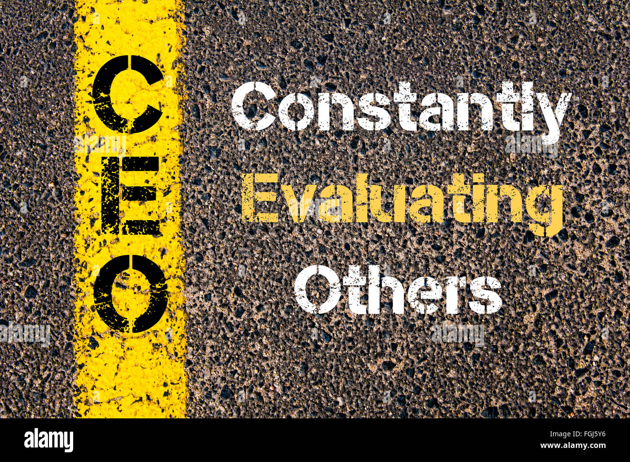 Concept image of Business Acronym CEO Constantly Evaluating Others ...