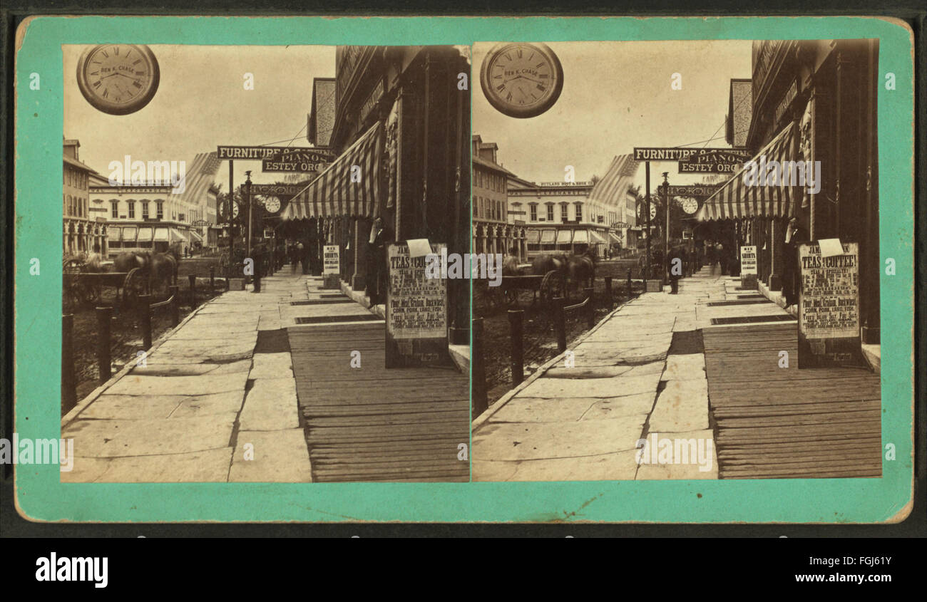 A photograph by Carlos W. Nichols showing Merchant's Row in Rutland ...