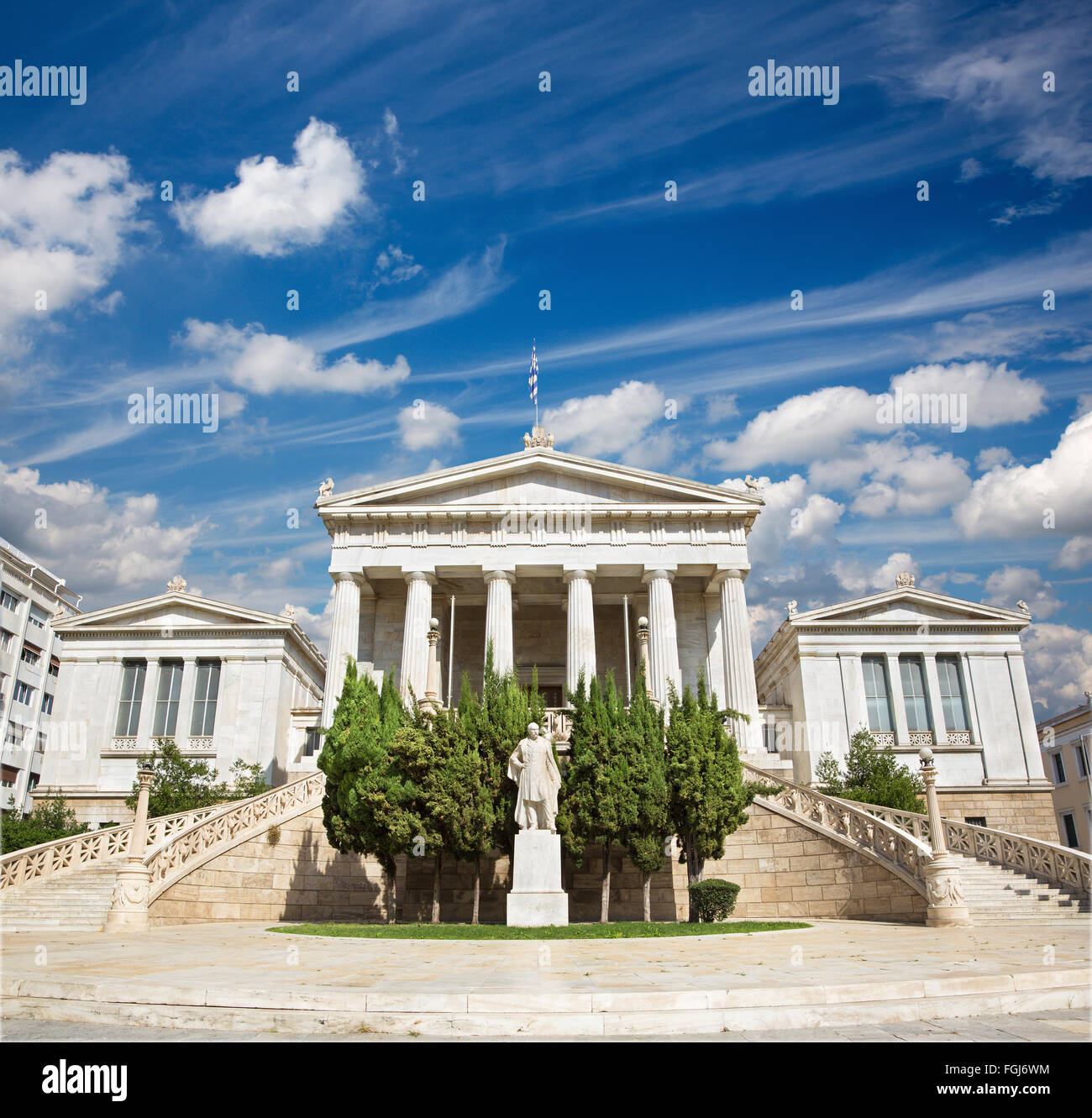 Athens - The National Library designed by the Danish architect Theophil ...