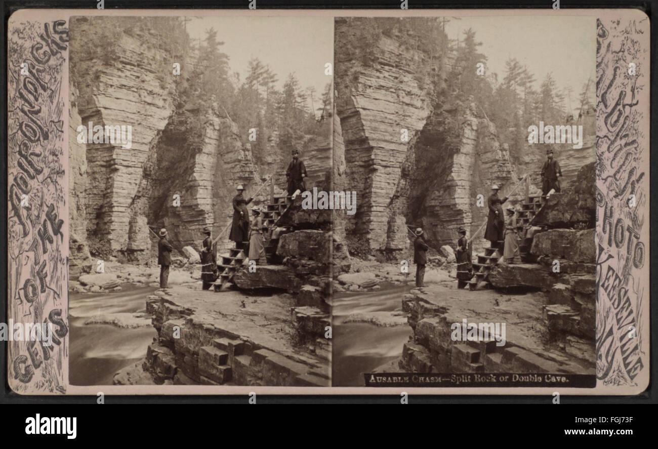 A photograph by G. W. Baldwin showing the dramatic Split Rock or Double ...