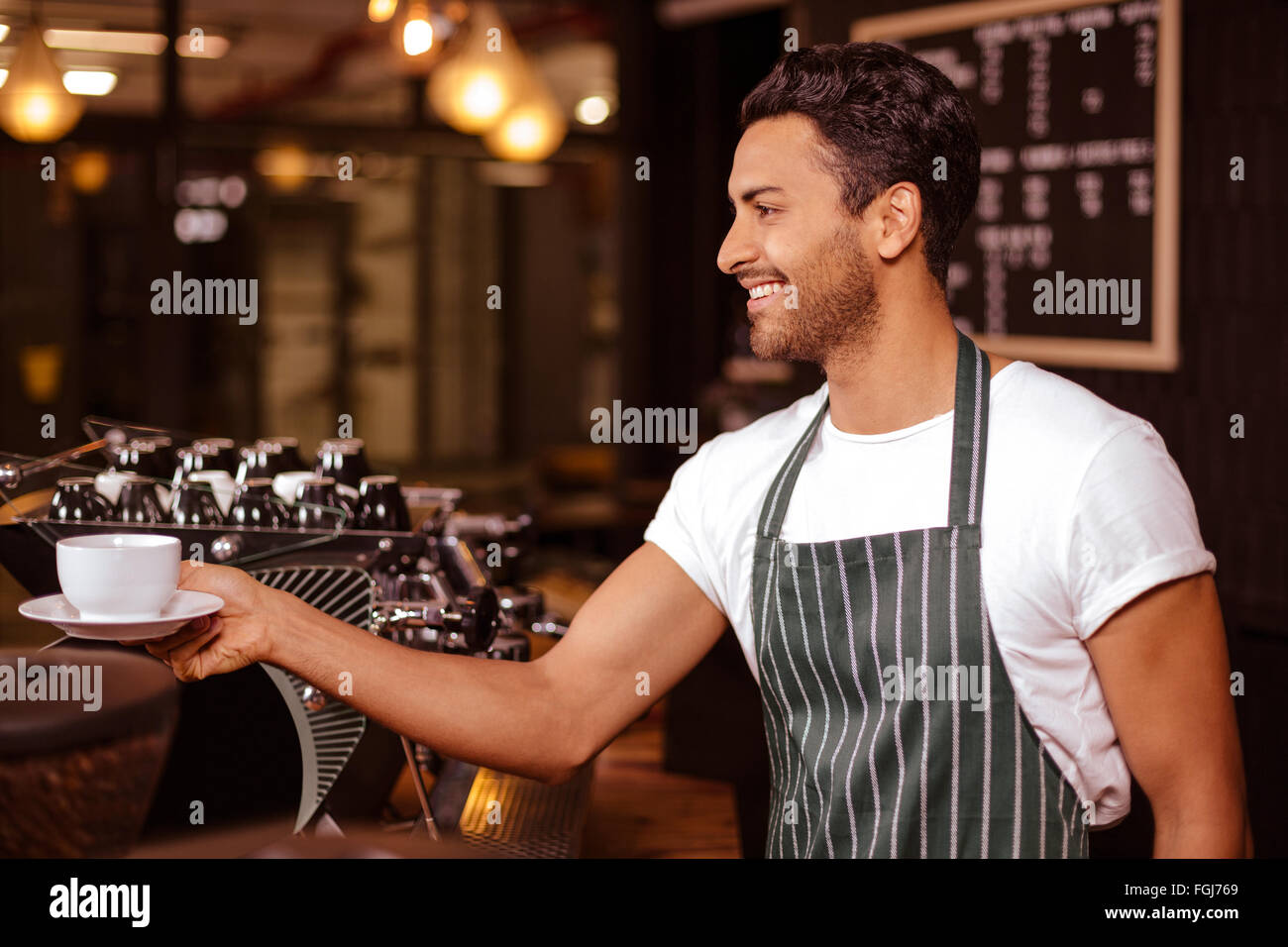 Barista preparing espresso on hi-res stock photography and images - Alamy