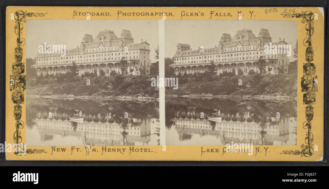 A photograph by Seneca Ray Stoddard showing the New Fort William Henry ...