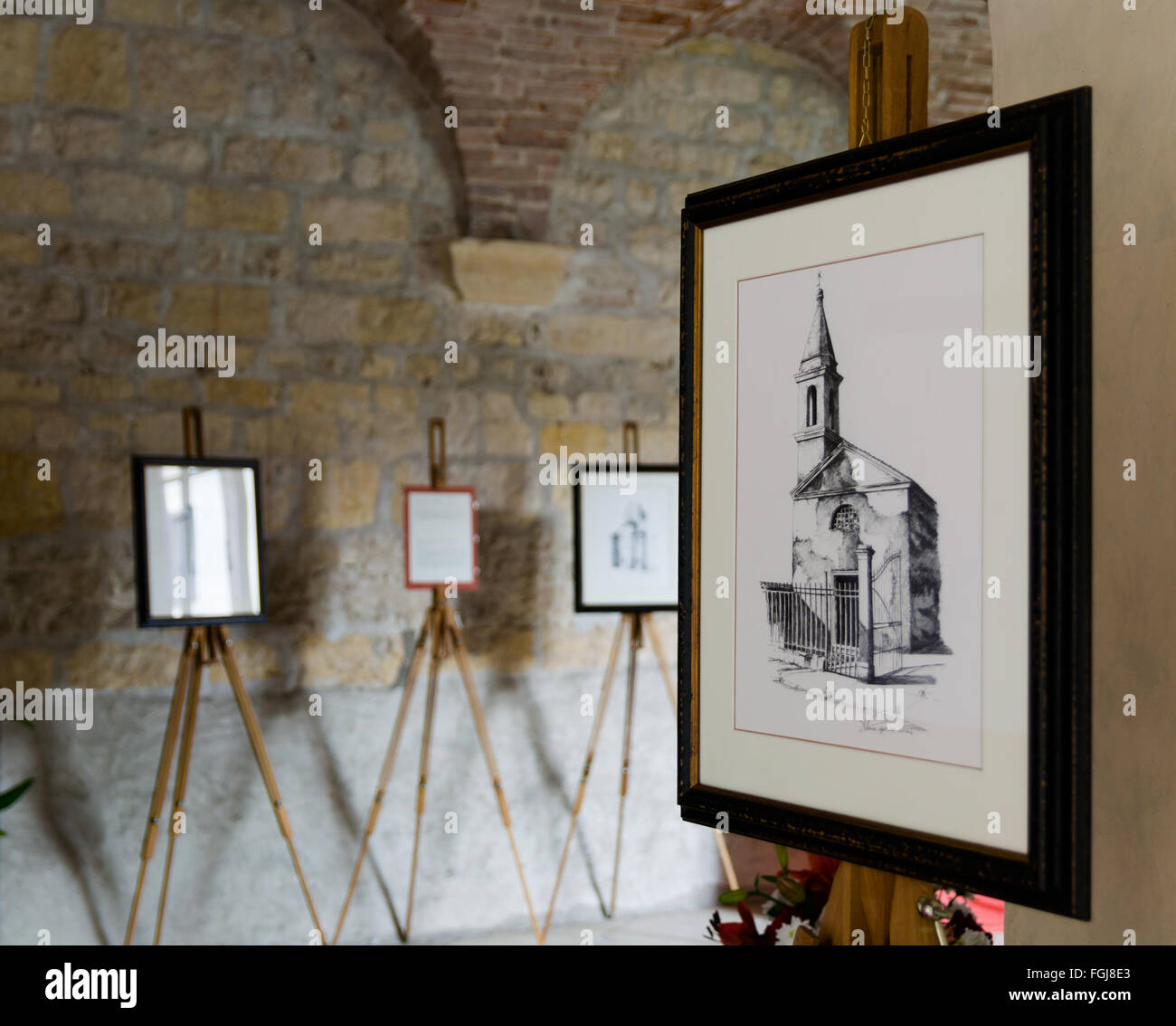 Abbey and ink drawing hi-res stock photography and images - Alamy