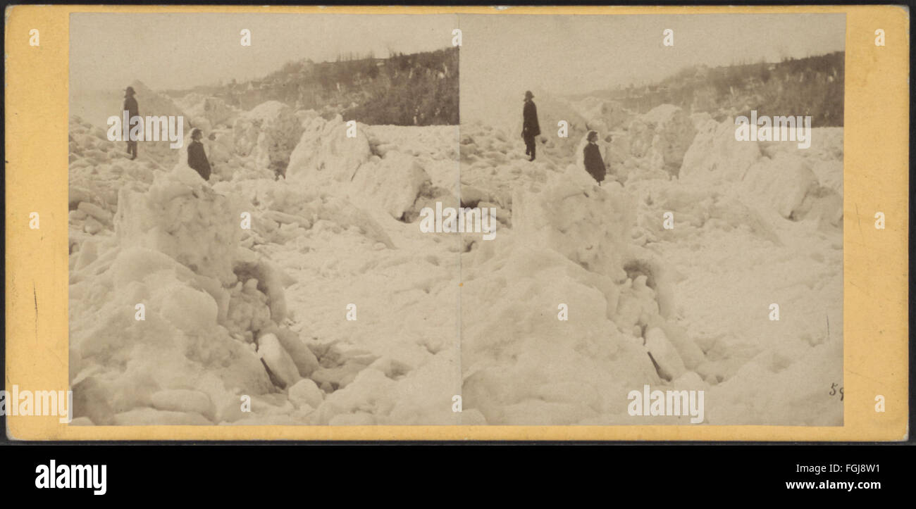 Photograph of the ice bridge below Niagara Falls, capturing the natural ...