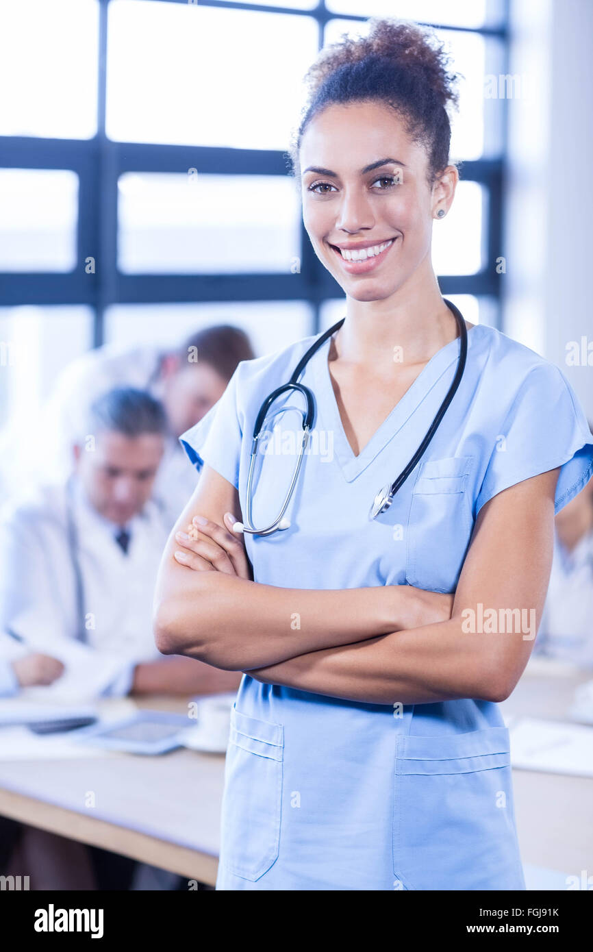 Portrait of female doctor smiling at camera Stock Photo - Alamy
