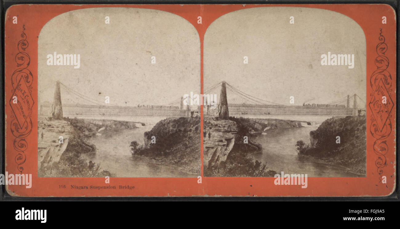 This photograph shows the Niagara Suspension Bridge, capturing its ...