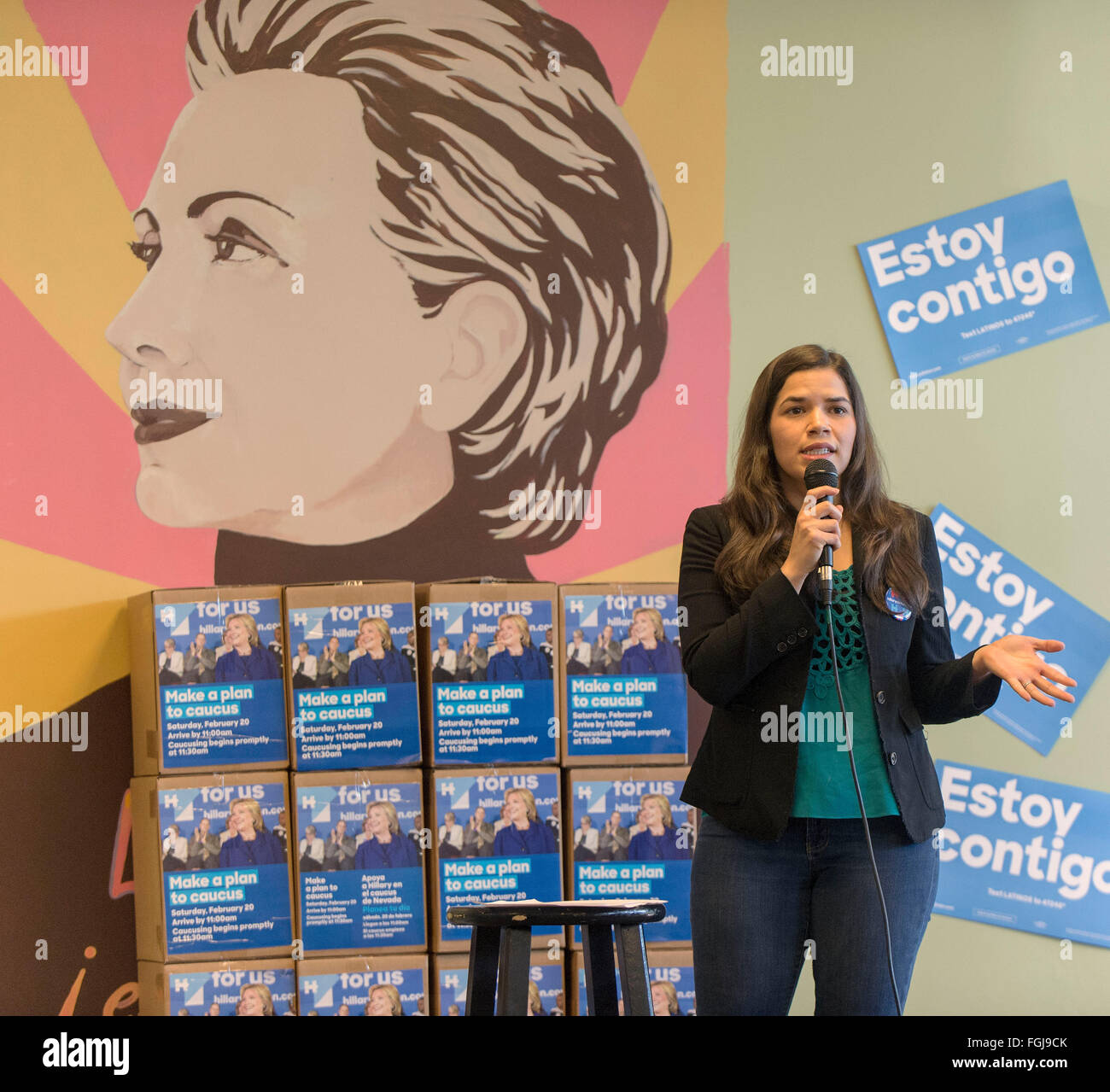 Las Vegas, Nevada, USA. 19th Feb, 2016. Actor AMERICA FERRERA co-hosts ...