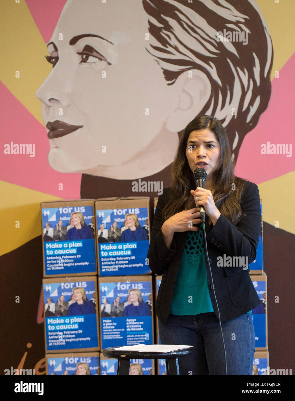 Las Vegas, Nevada, USA. 19th Feb, 2016. Actor AMERICA FERRERA co-hosts ...