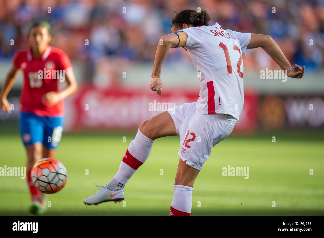 Houston, TX, USA. 19th Feb, 2016. Canada forward Christine Sinclair (12 ...