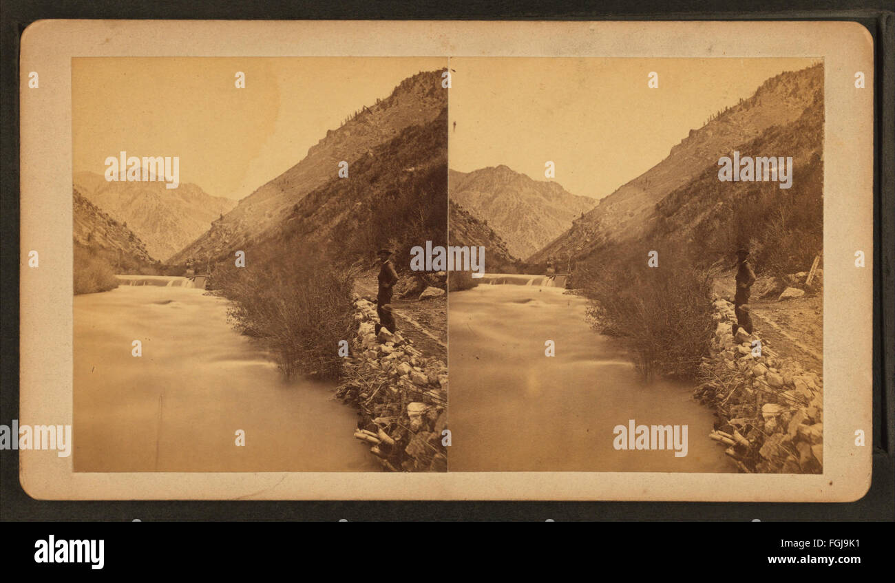 A photograph of Ogden Canyon in Utah, showing an old dam, captured by ...