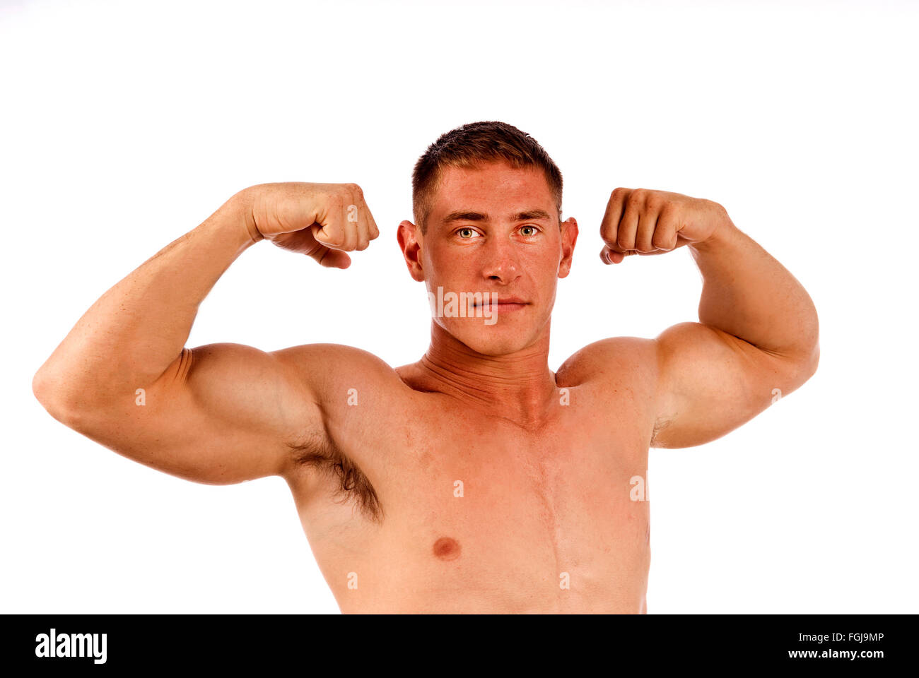Man Flexing Muscles Stock Photo - Alamy