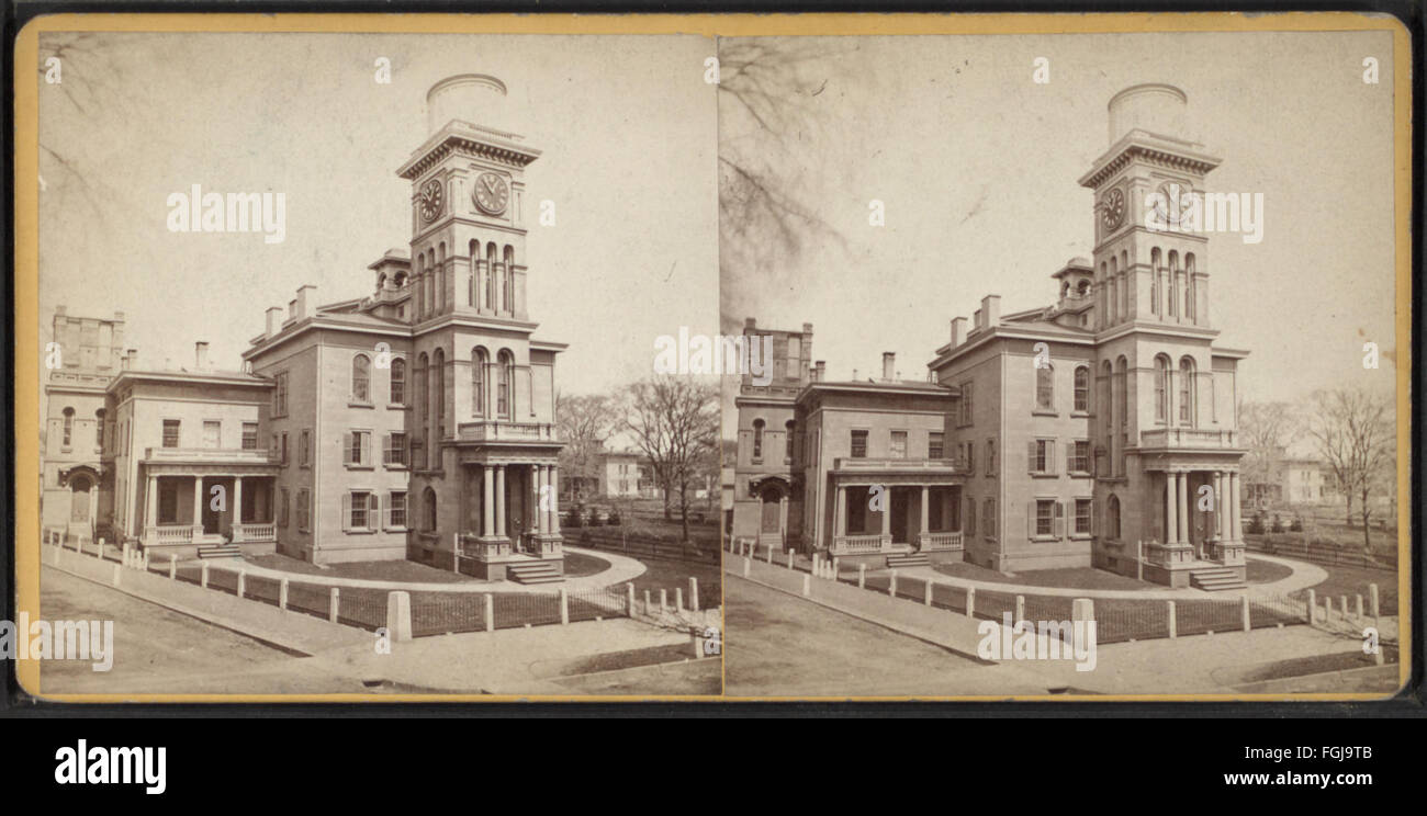A stereoscopic view of the Old Scientific building at Yale College ...