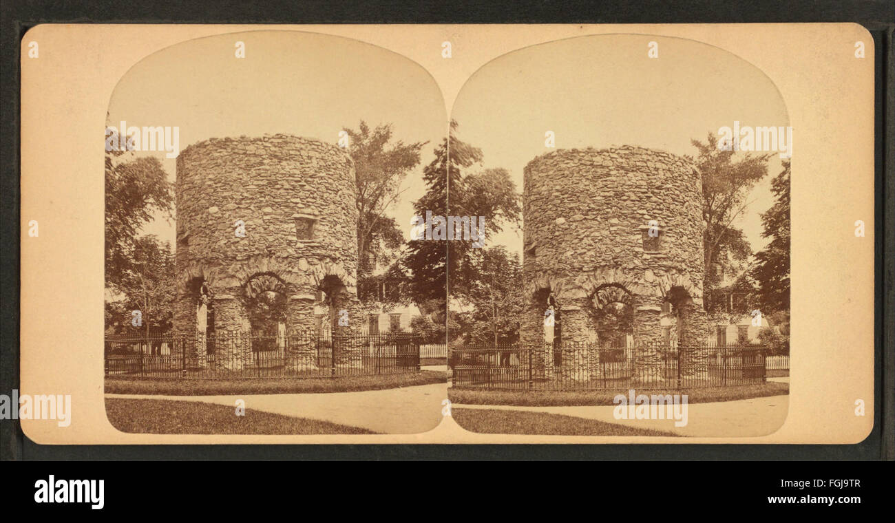 A photograph of the Old Stone Mill, highlighting the mill's ...