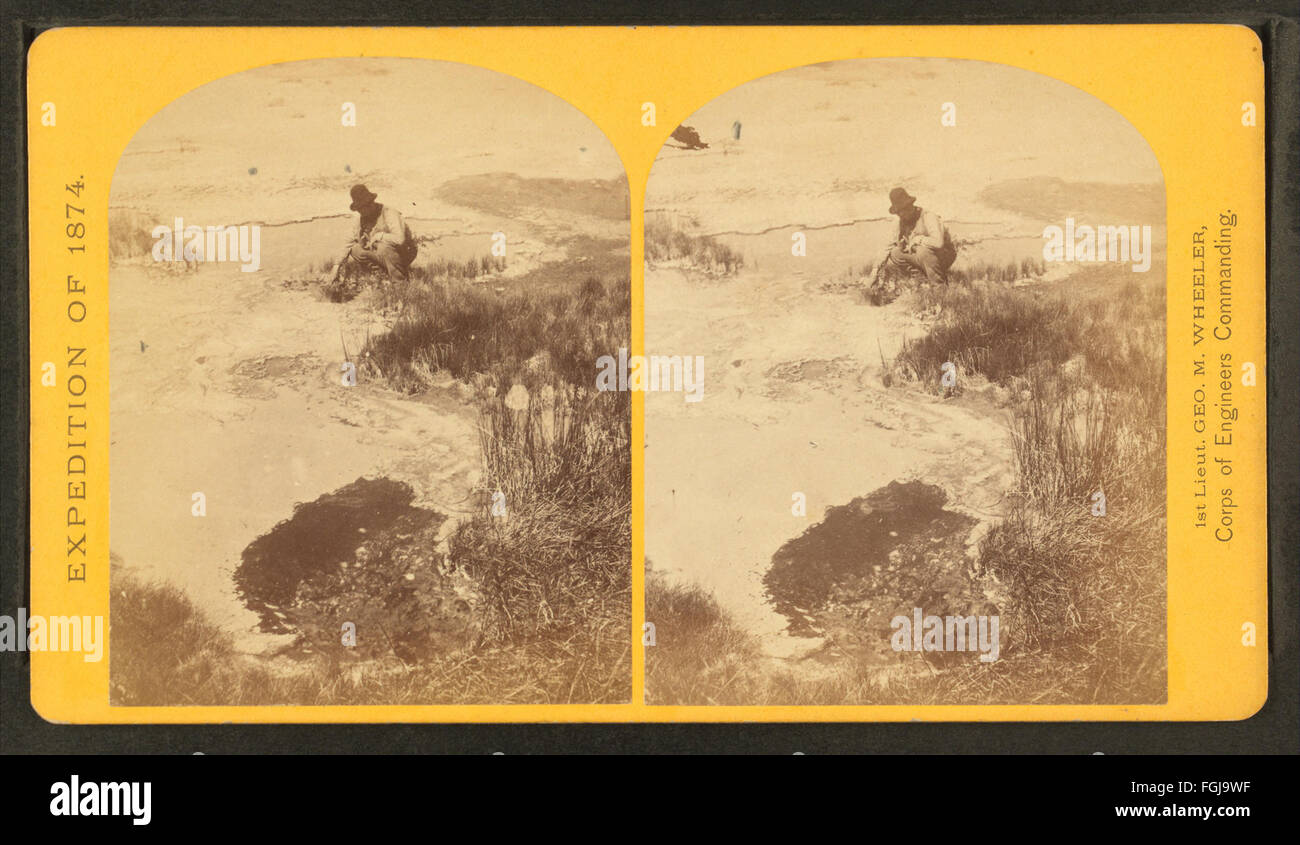 A photograph by Timothy H. O'Sullivan showing one of the Pagosa Hot ...