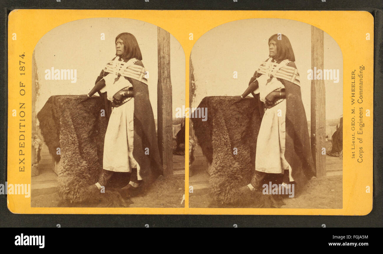 This photograph by Timothy H. O'Sullivan captures Pah-ge, a Ute woman ...