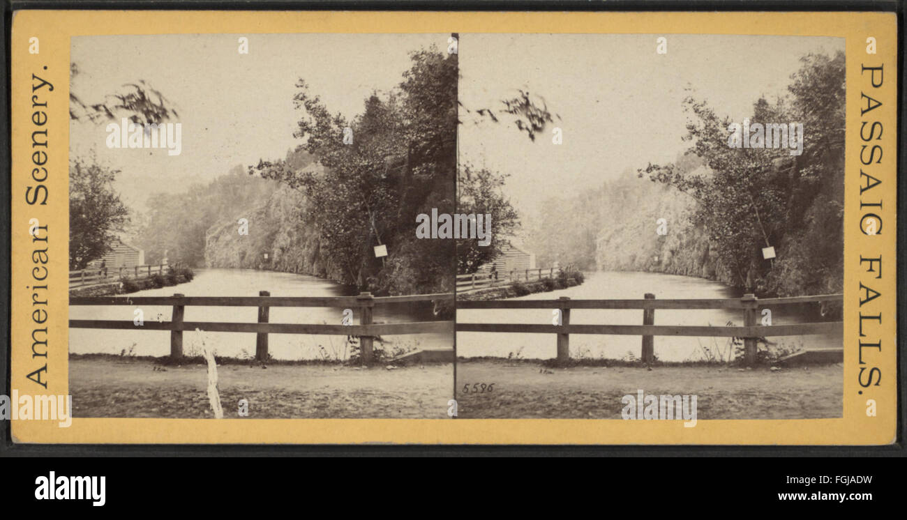 This stereoscopic image captures the Passaic Falls, showcasing the ...