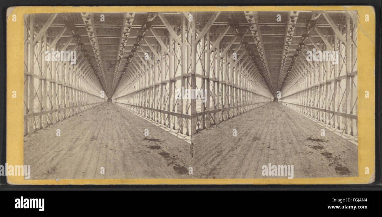 A perspective view of the Suspension Bridge carriageway, showcasing the ...